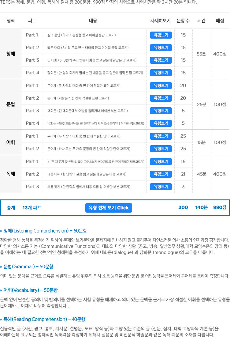 2021년 텝스(TEPS)시험의 개요 :: 해커스영어